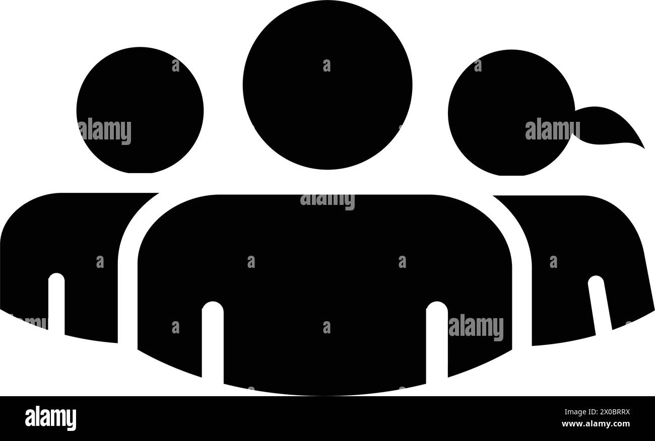 People icon vector male and female group of persons symbol in glyph ...