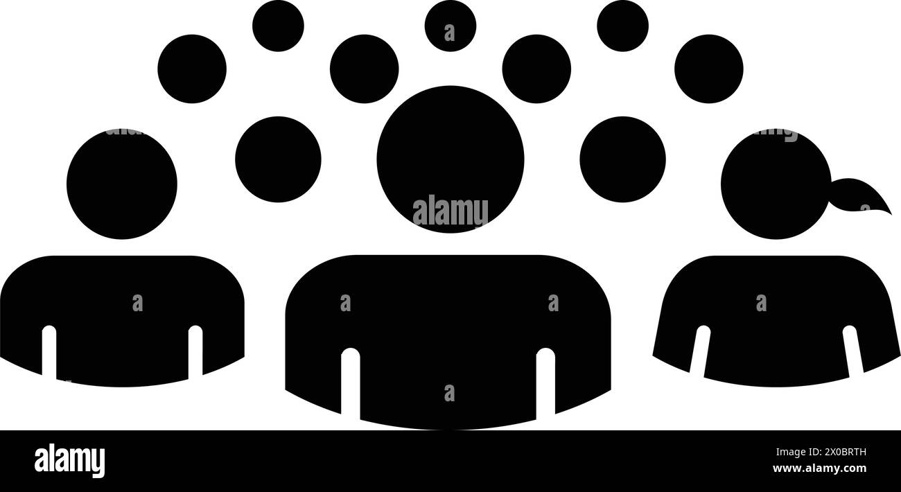 People icon vector male and female group of persons symbol in glyph ...