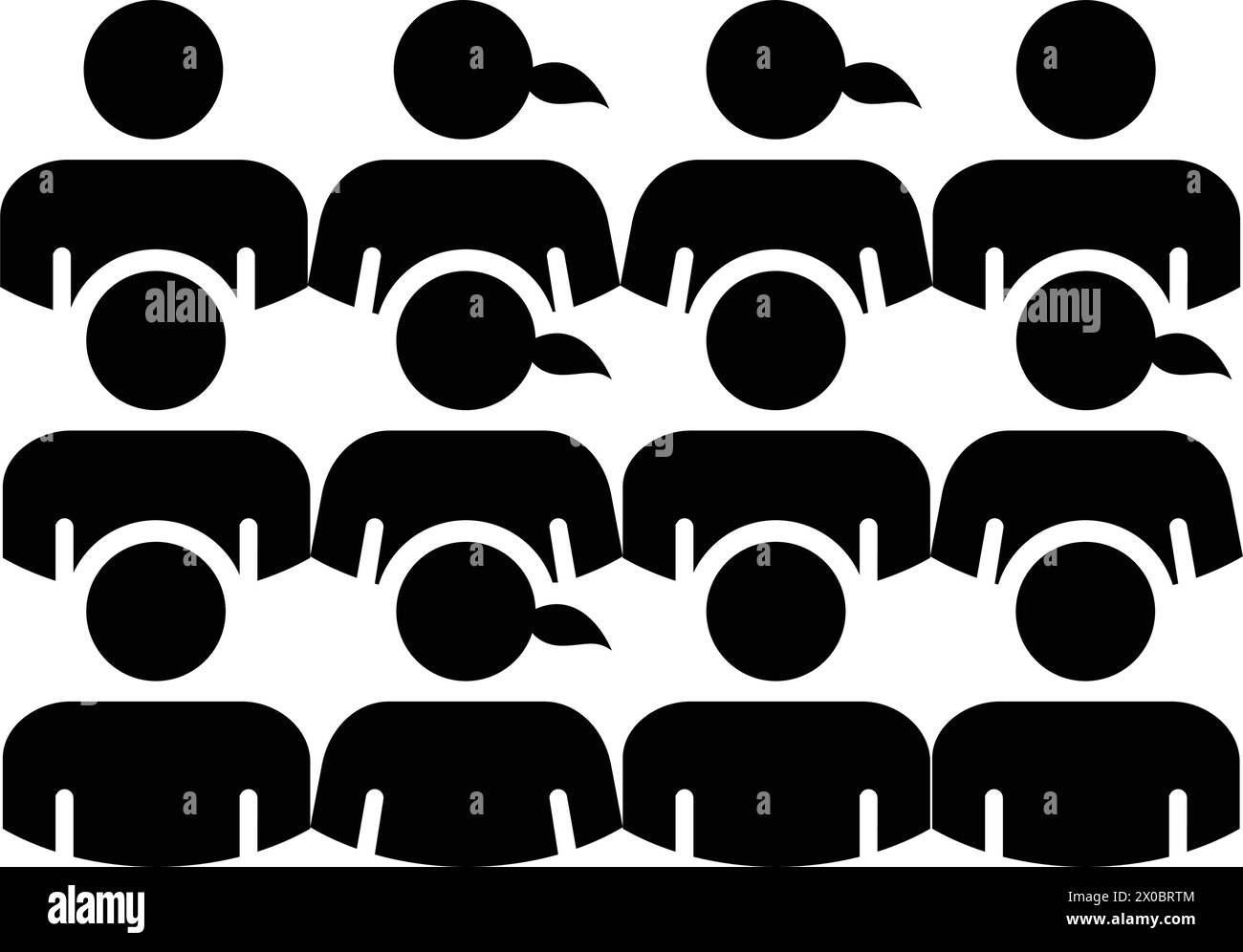 People icon vector male and female group of persons symbol in glyph ...
