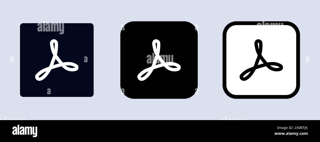 Adobe Acrobat reader logotype. Adobe application logo. Black, white and ... Adobe Acrobat reader logotype. Adobe application logo. Black, white and ...