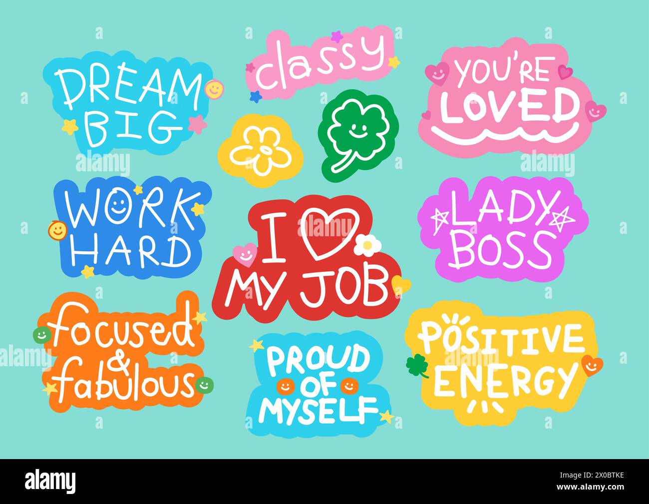 Colourful badge designs for font, typography, cute patches, sign ...