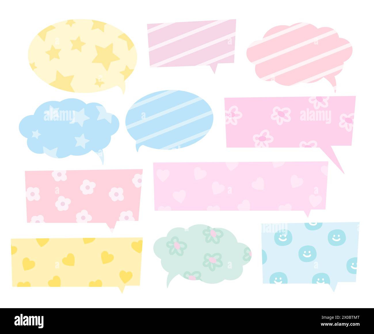 Illustration of text bubble designs for cartoon, comic, manga, message ...