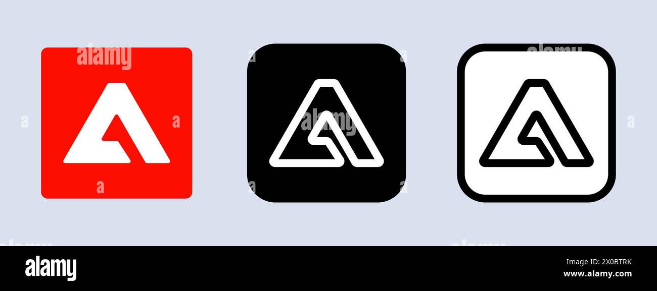 Adobe Experience Cloud logotype. Adobe application logo. Black, white ...