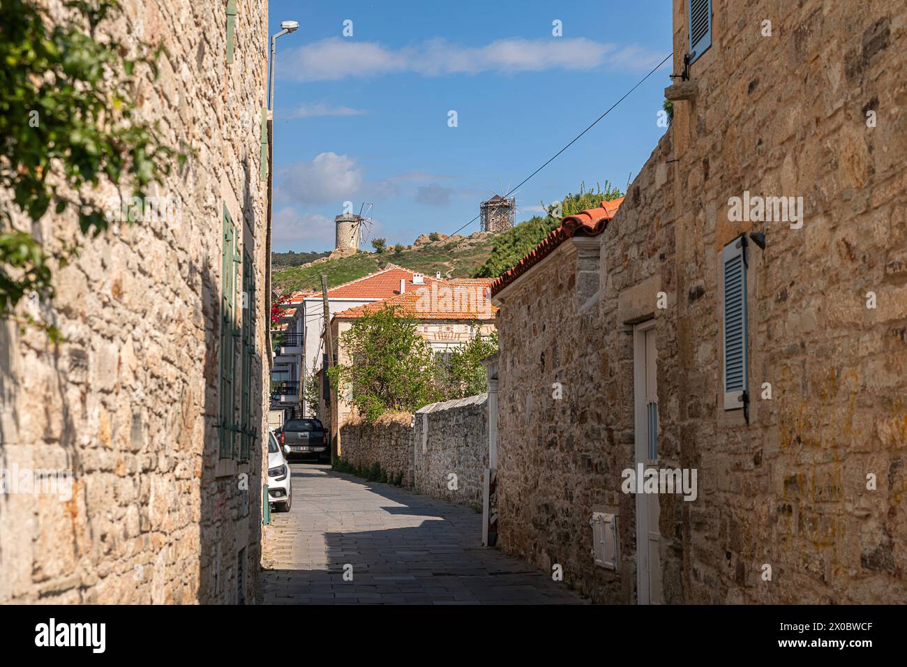 izmir foca old houses and side streets Stock Photo - Alamy