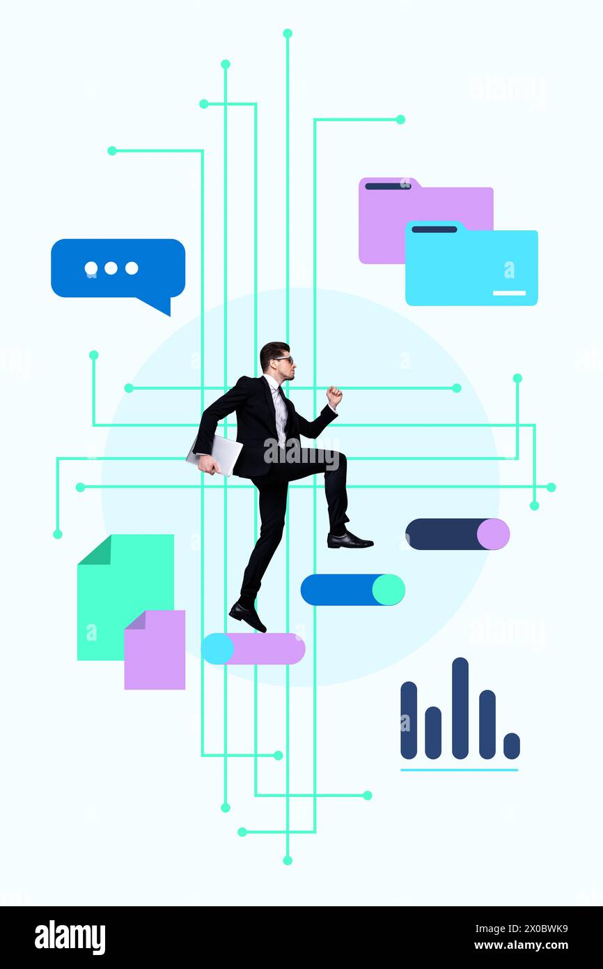 Composite trend artwork sketch photo collage of young confident man ...