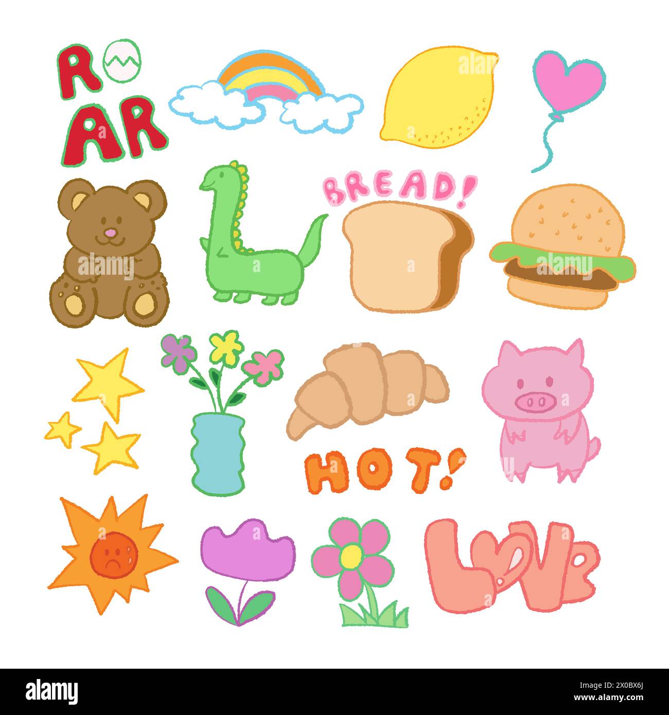 Cute love teddy flower Stock Vector Images - Alamy