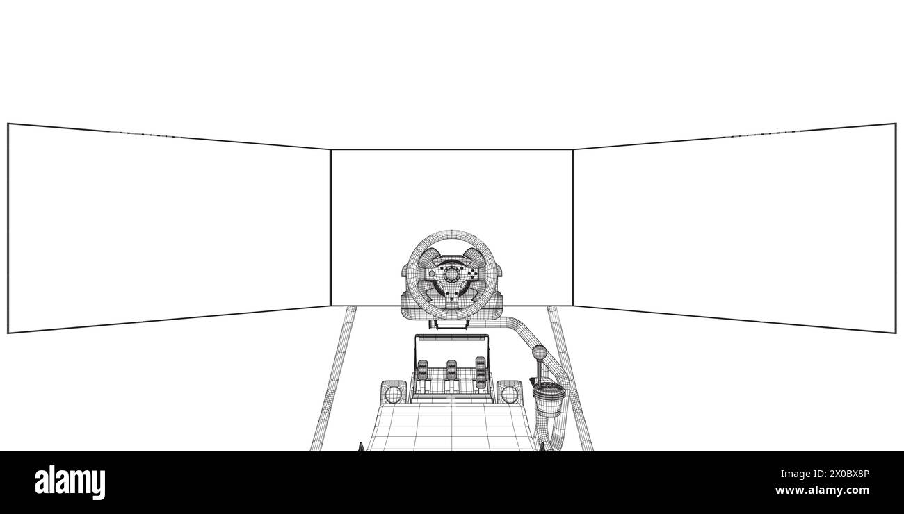 Electronic wheel technology for computer game, vector illustration ...