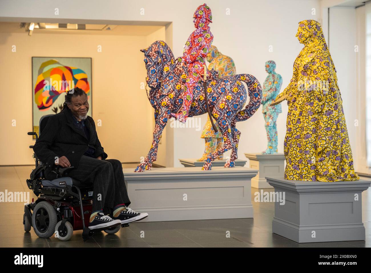 London, UK. 11 April 2024. British Nigerian artist Yinka Shonibare with ...