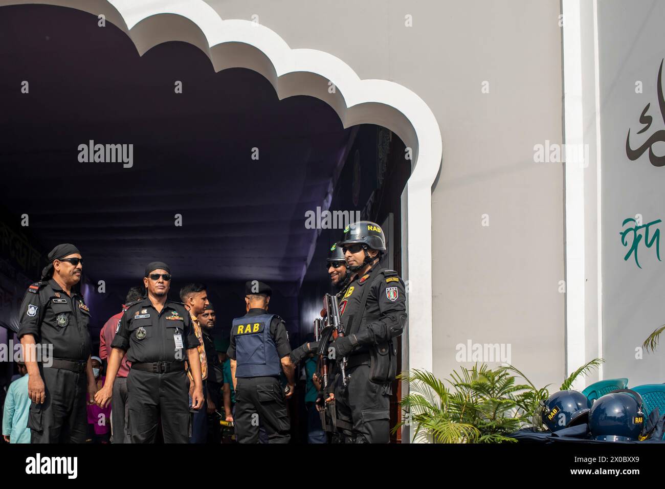 Dhaka, Bangladesh. 11th Apr, 2024. Rapid Action Battalion (RAB) stand ...