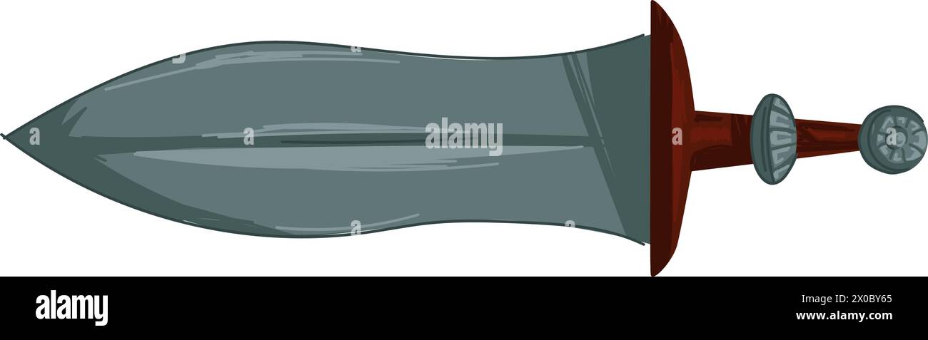 Old combat knife with sharp blade, isolated small ancient sword for ...