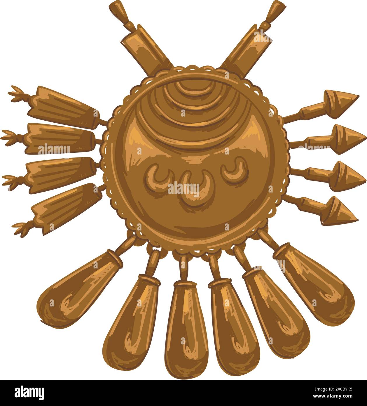 Ancient brooch of maya civilization antique empire Stock Vector Image ...