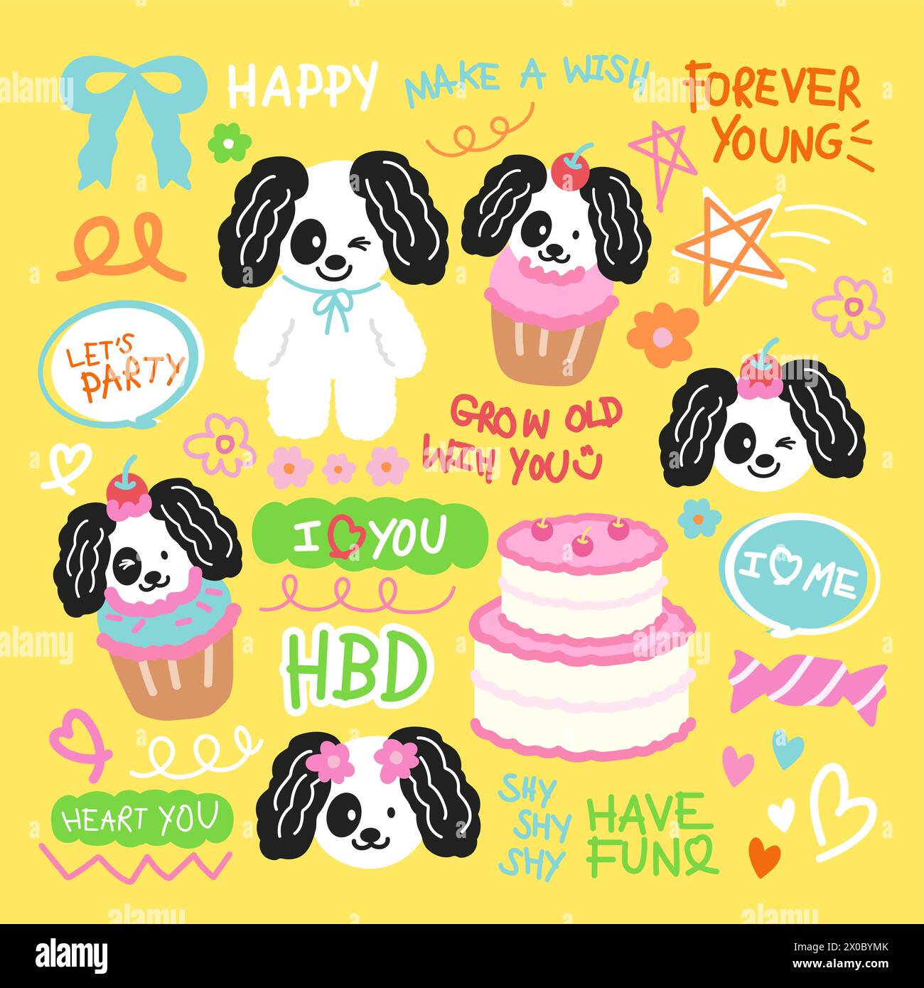 Hbd font Stock Vector Images - Alamy
