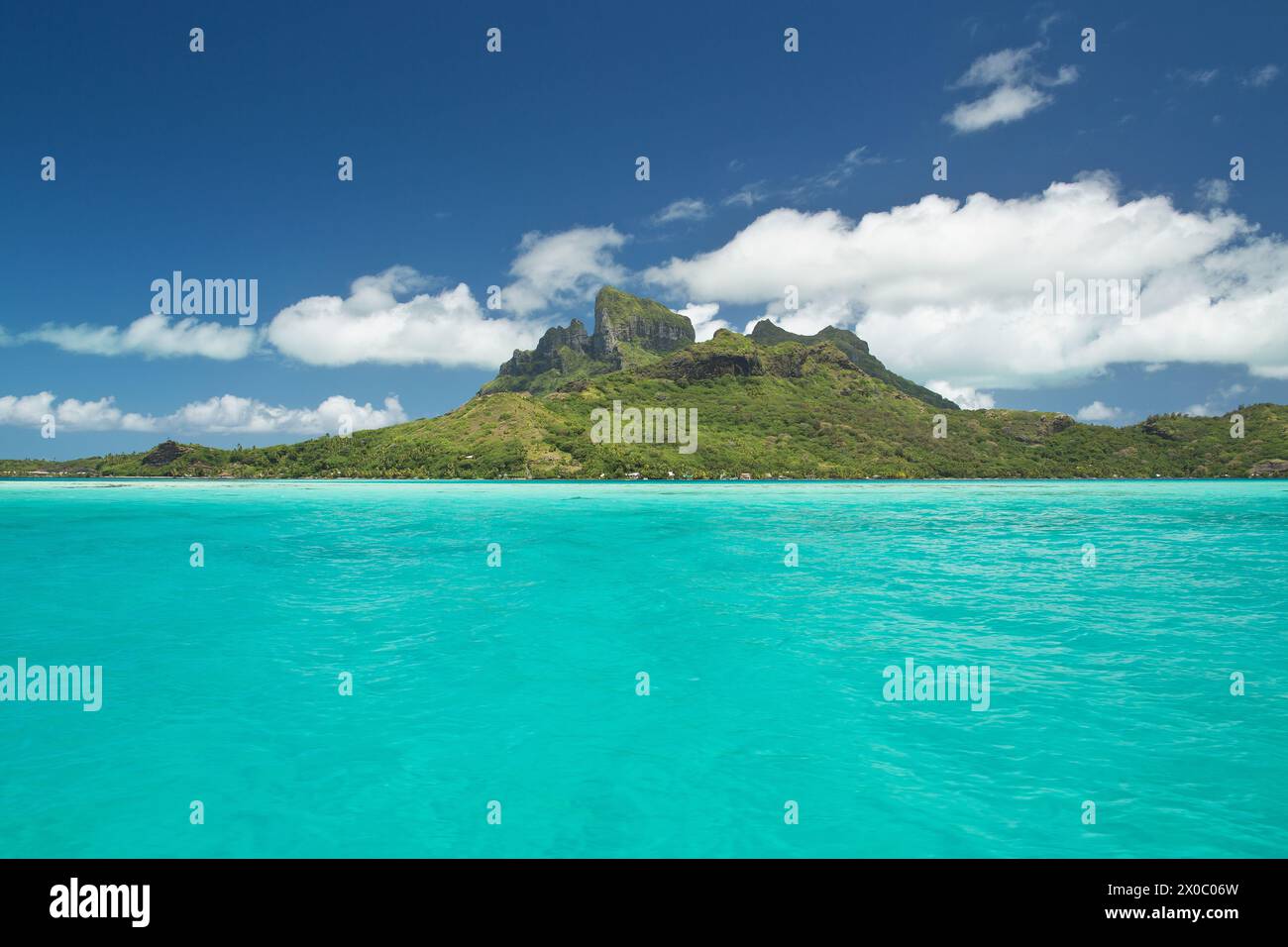 Amazing island Bora Bora and blue lagoon on Pacific Ocean in French ...