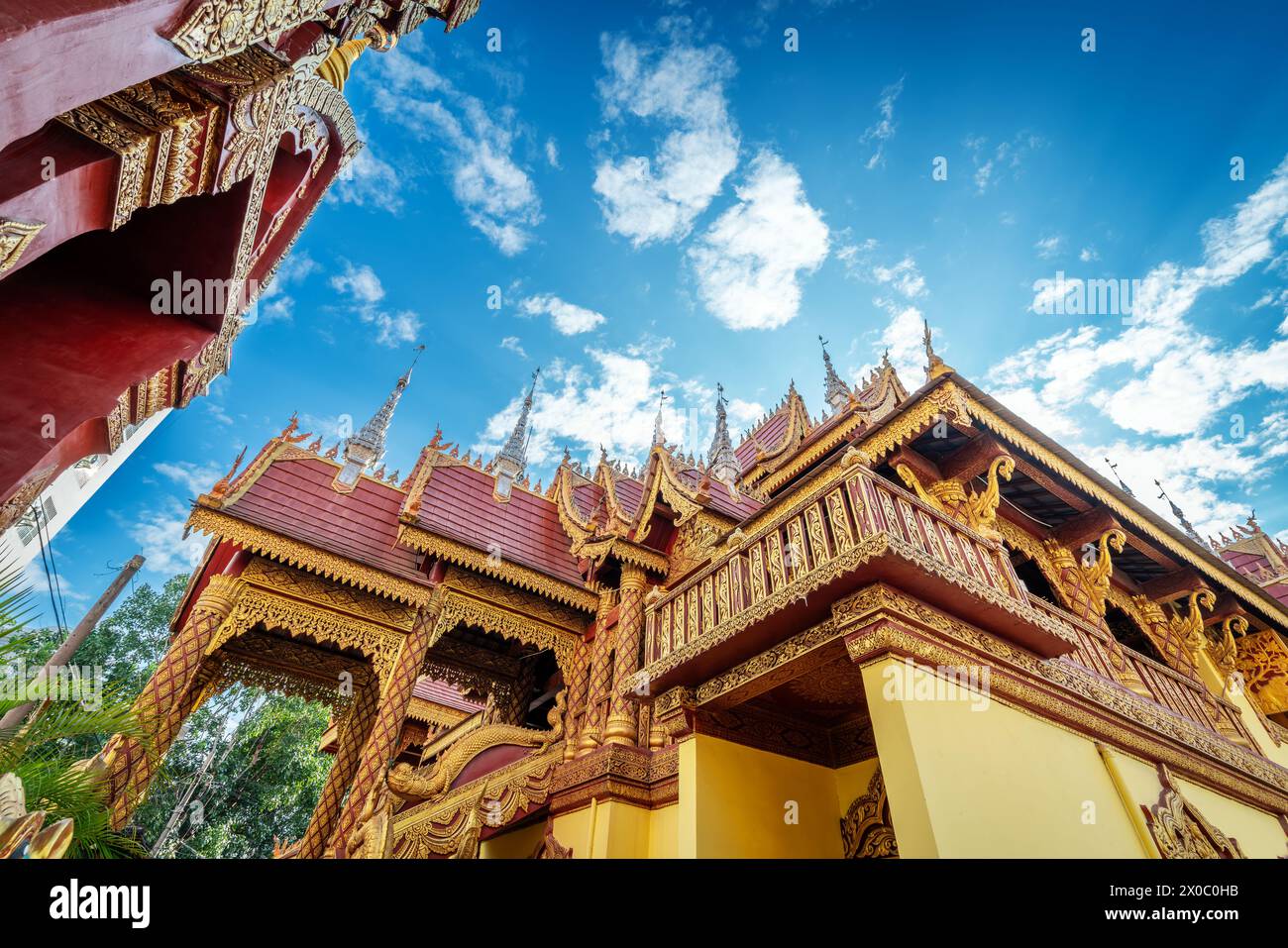 Beautiful buildings in ancient temples in Xishuangbanna, Yunnan, China ...