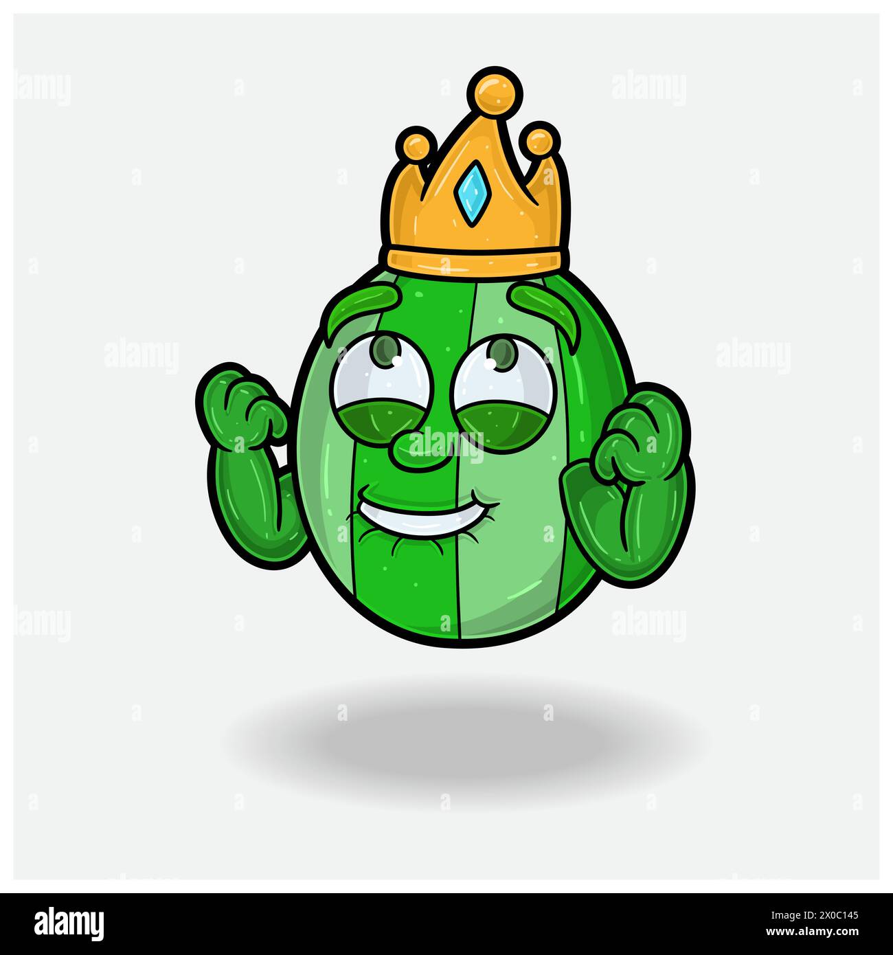 Happy expression with Watermelon Fruit Crown Mascot Character Cartoon ...