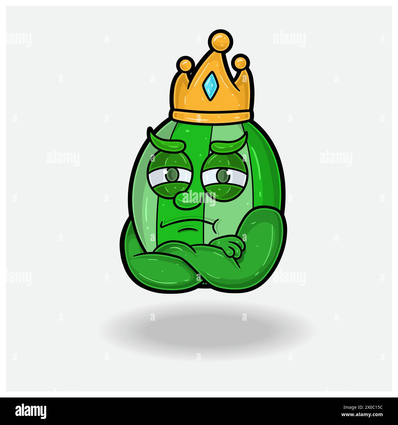 Jealous expression with Watermelon Fruit Crown Mascot Character Cartoon ...