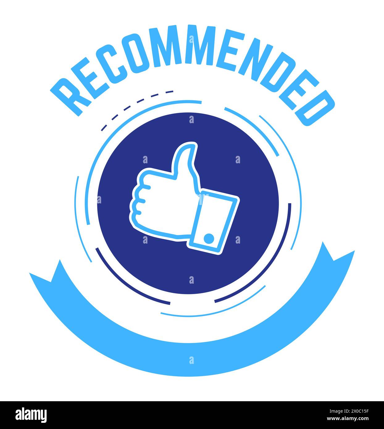 Recommended sign with thumb up and ribbon vector Stock Vector Image ...