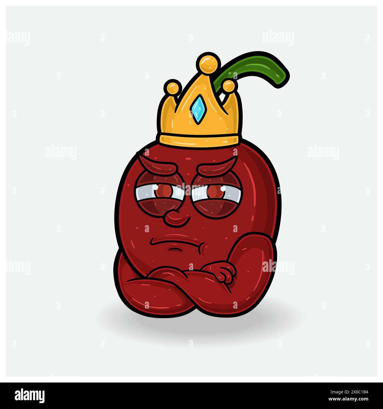 Jealous expression with Cherry Fruit Crown Mascot Character Cartoon ...