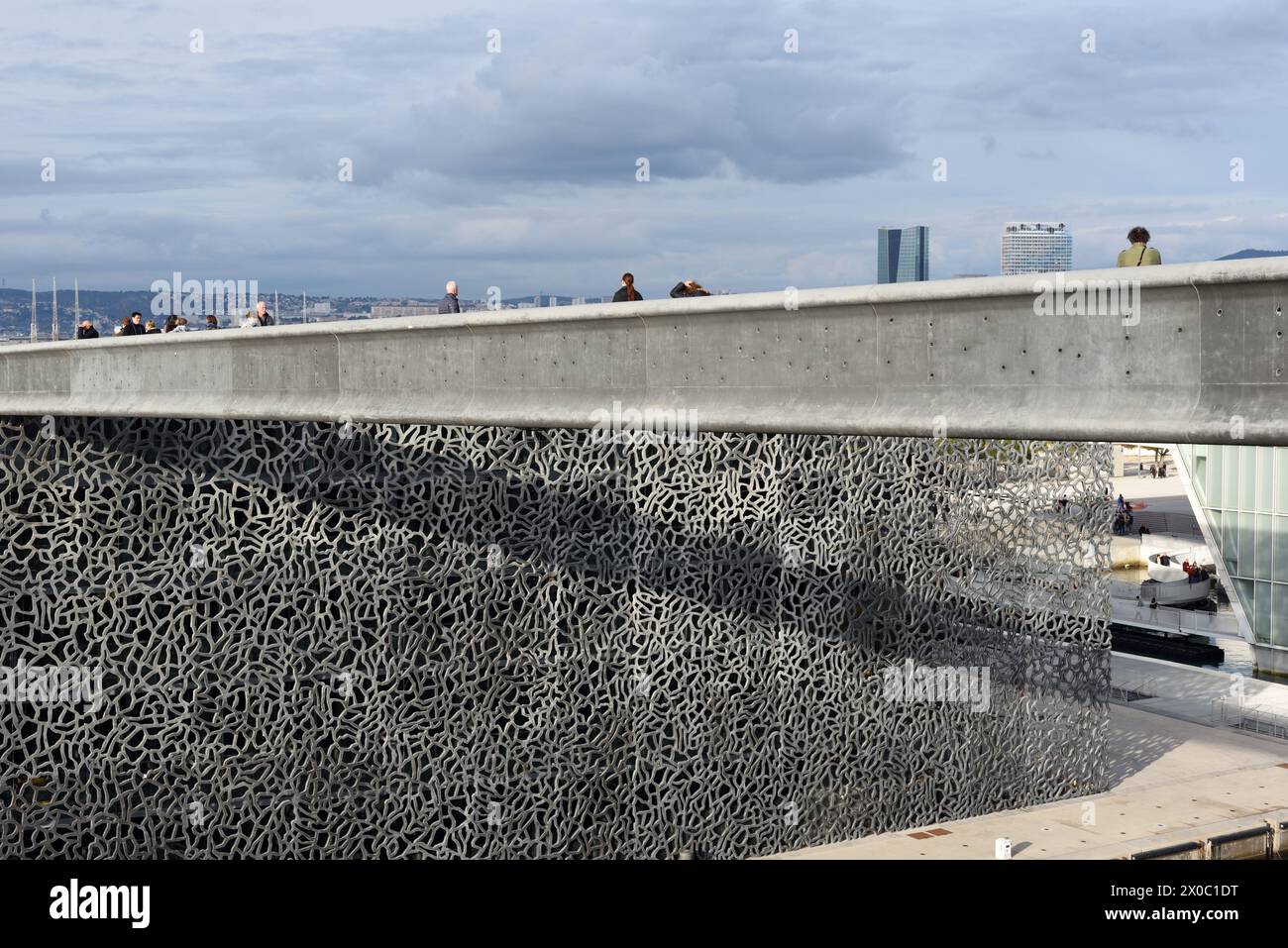 Elevated Concrete Footbridge and MUCEM Museum Marseille France Stock ...