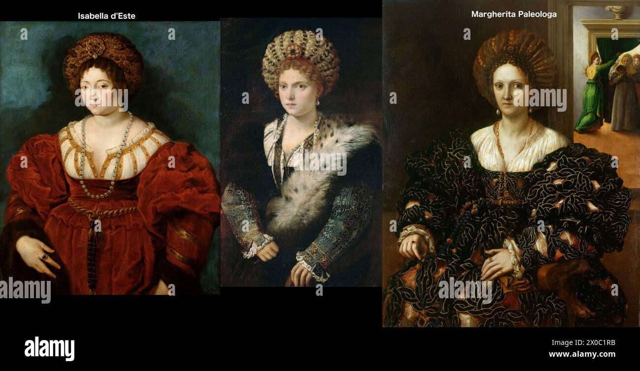 Three examples of women wearing a balzo and guimp, though these women ...
