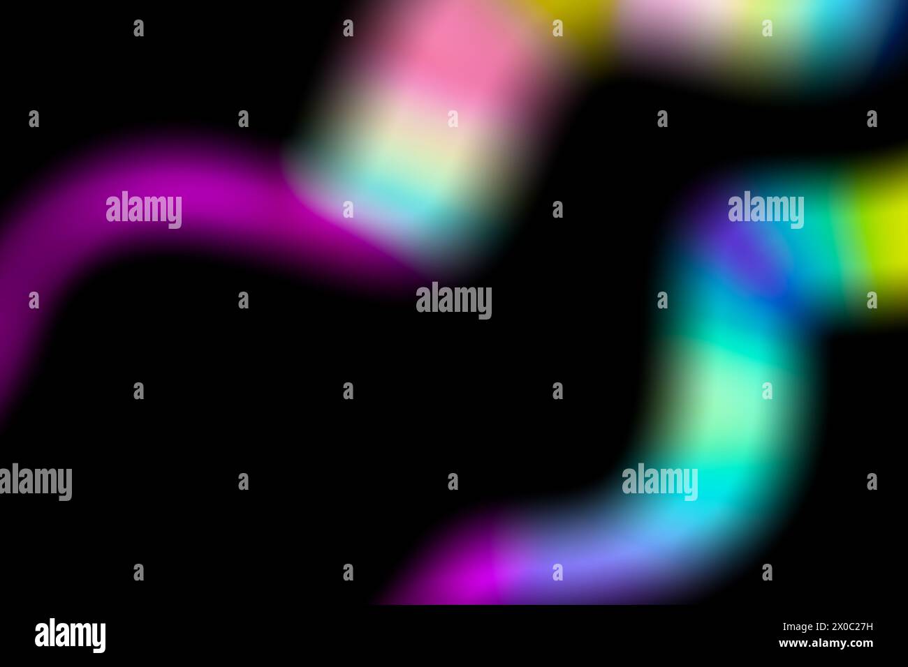 Dynamic lens flare and rainbow prism effect on black background ...