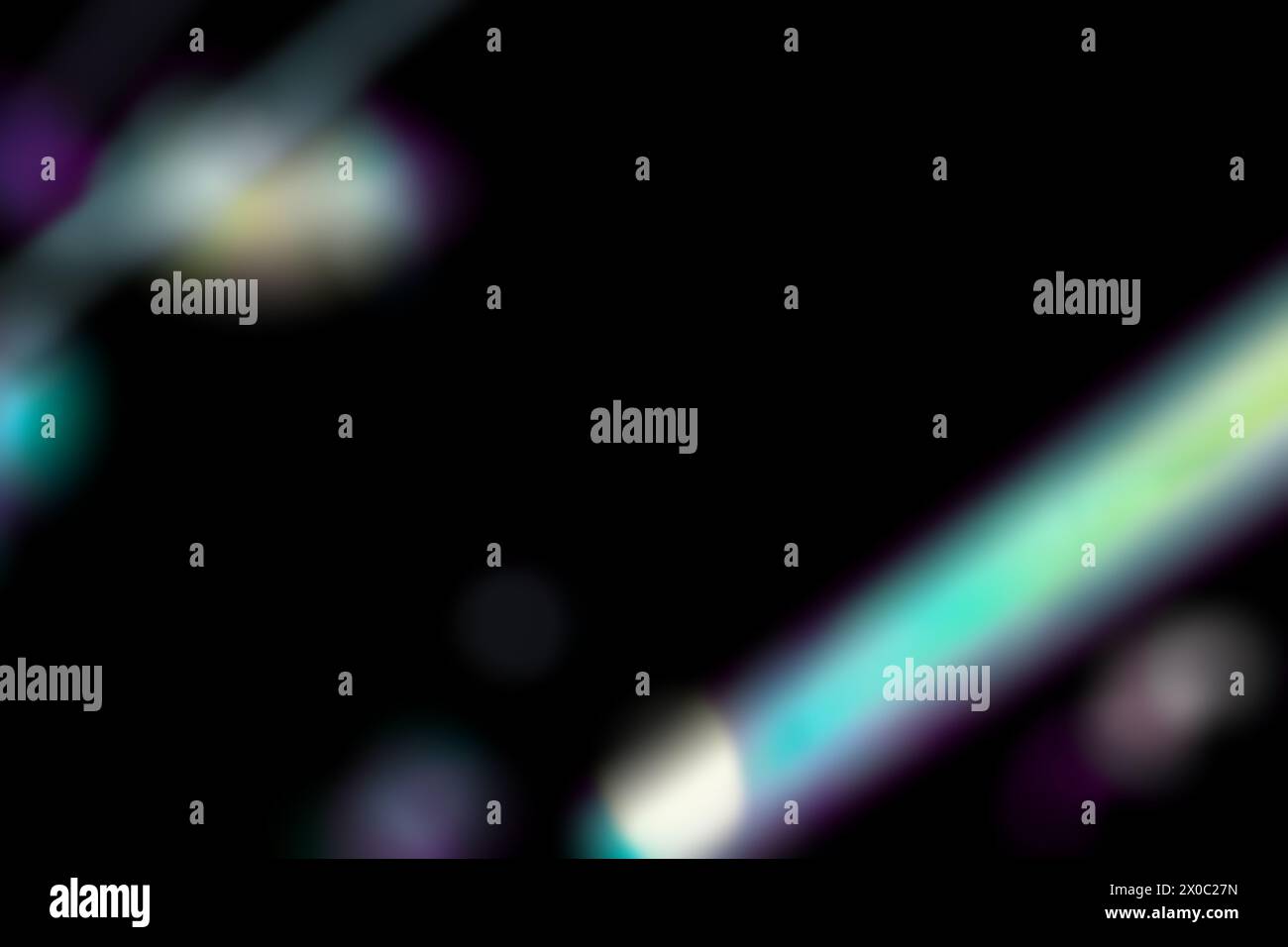 Dynamic lens flare and rainbow prism effect on black background ...