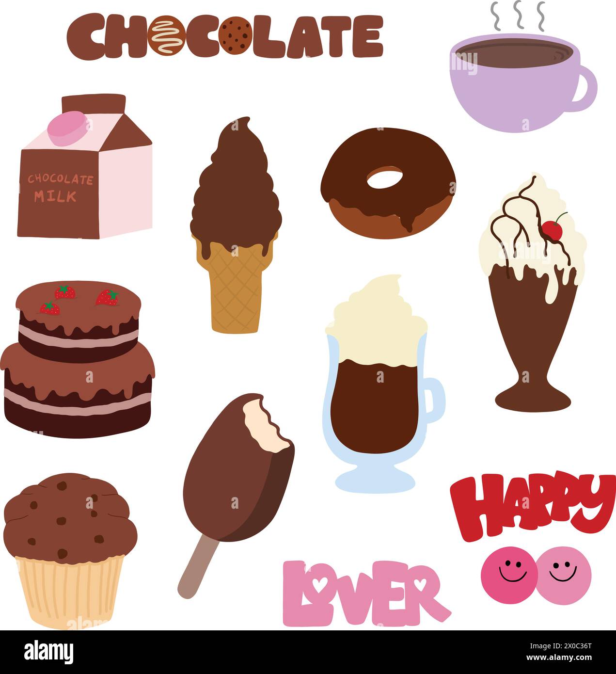 Cupcake donut icons Cut Out Stock Images & Pictures - Alamy