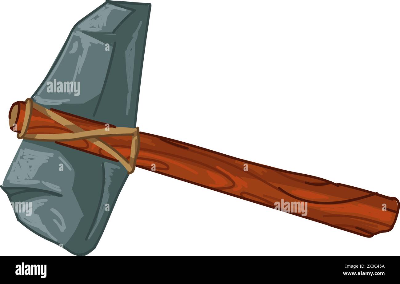 Prehistoric stone ax, tool equipment for work Stock Vector Image & Art ...