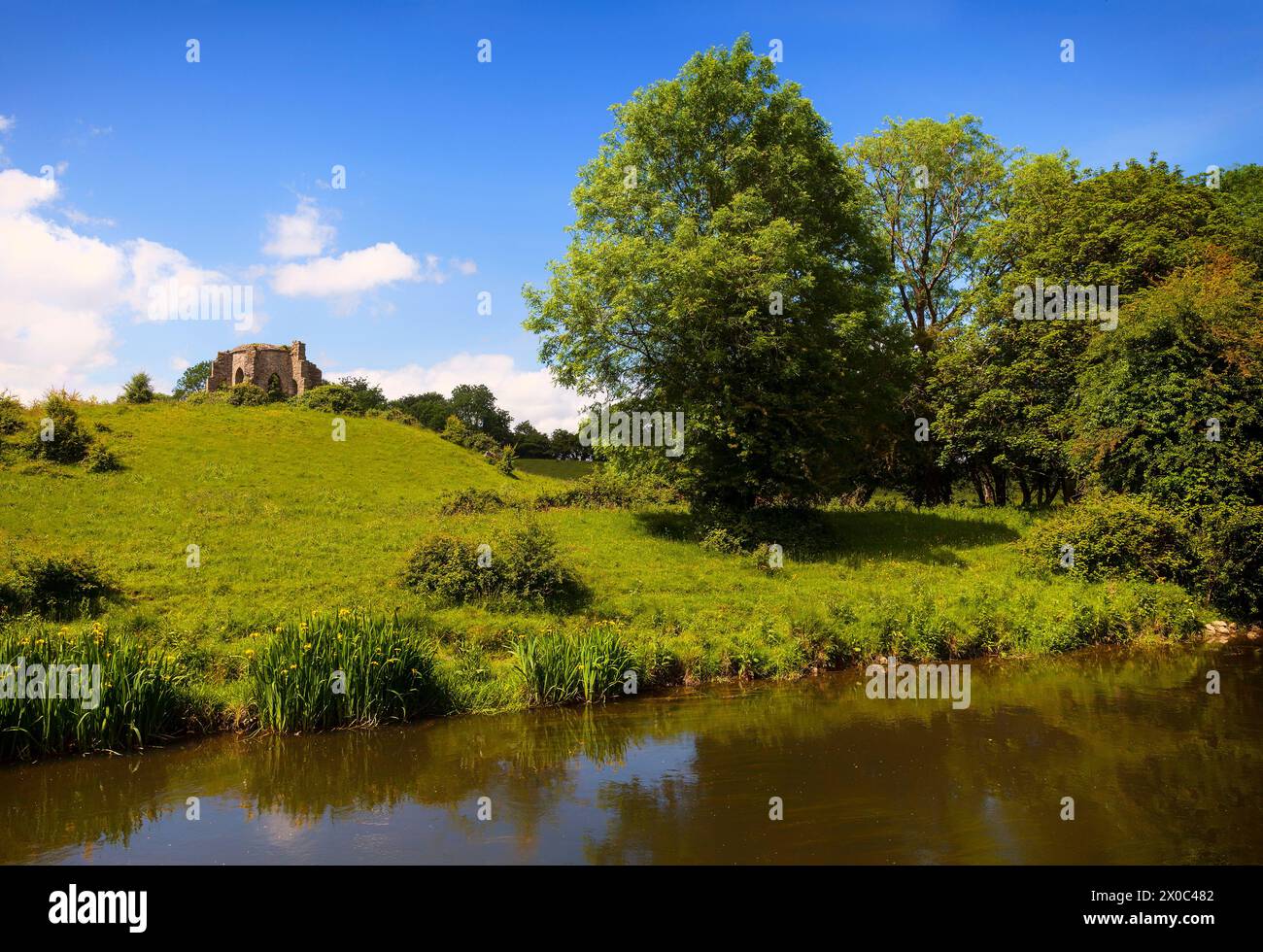 The ruined 19th-century Gazebo folly beside the River Brosna in ...