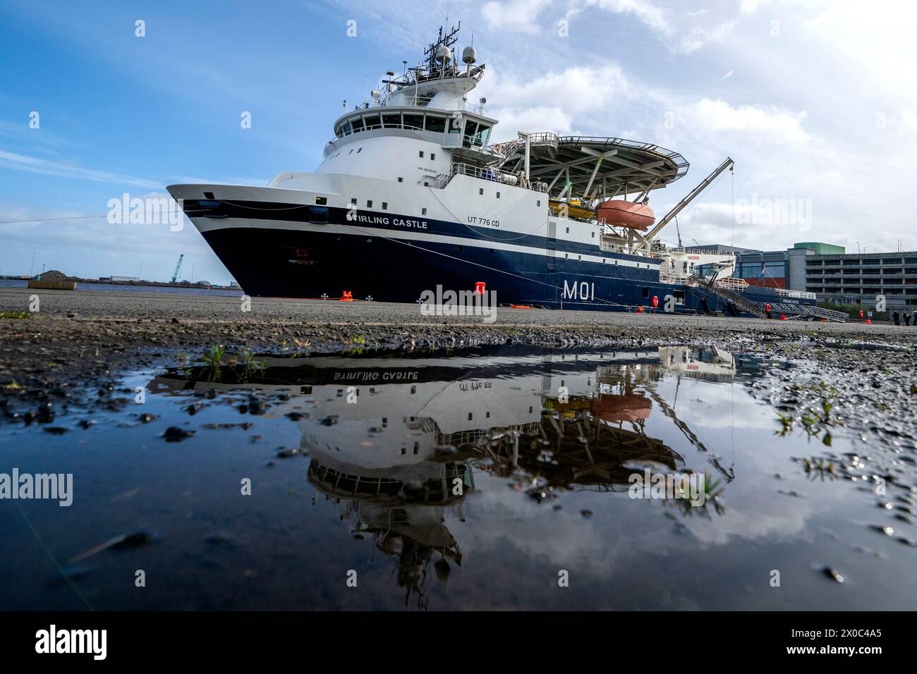 Royal Fleet Auxiliary ship, RFA Stirling Castle, in Leith. Picture date ...