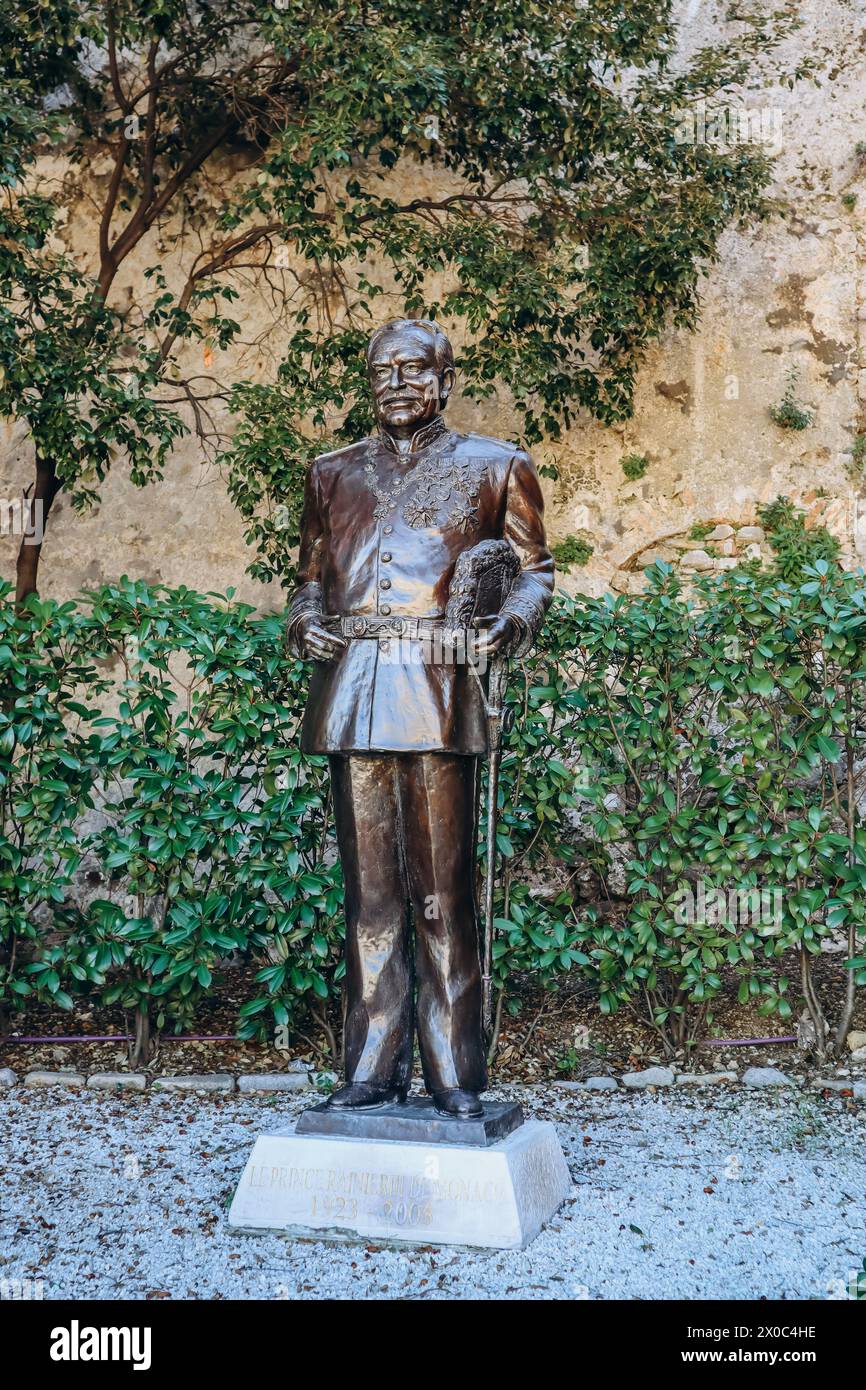 Monaco, Monaco - 20 January 2024: Statue of Rainier III, Prince of ...