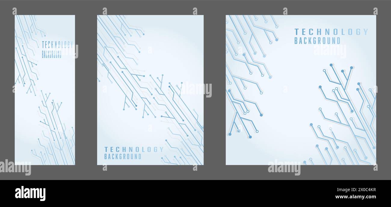 A cover template with a technology design. The cover page for a book, a ...