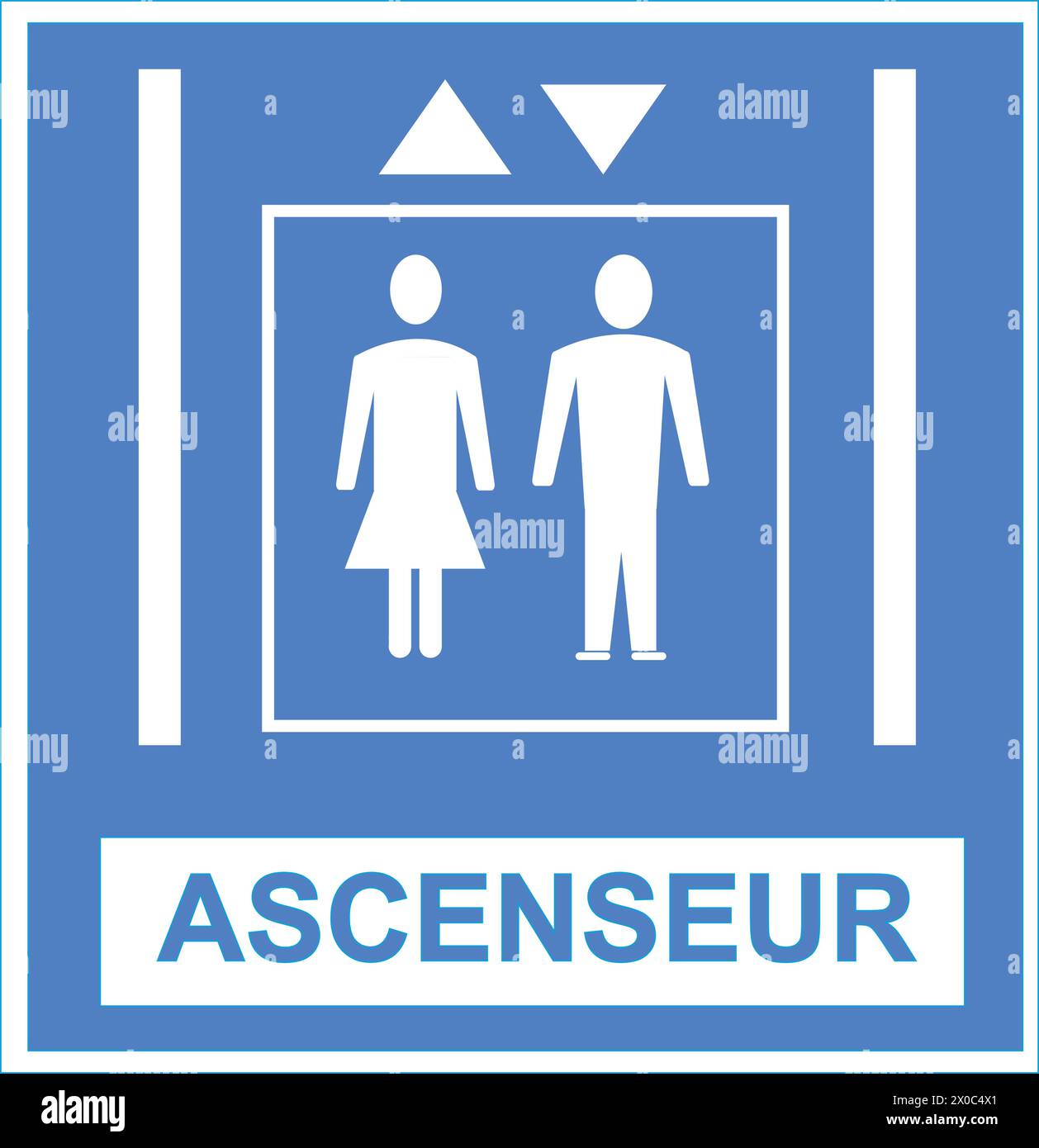 Square sign with blue background: Elevator Stock Vector Image & Art - Alamy