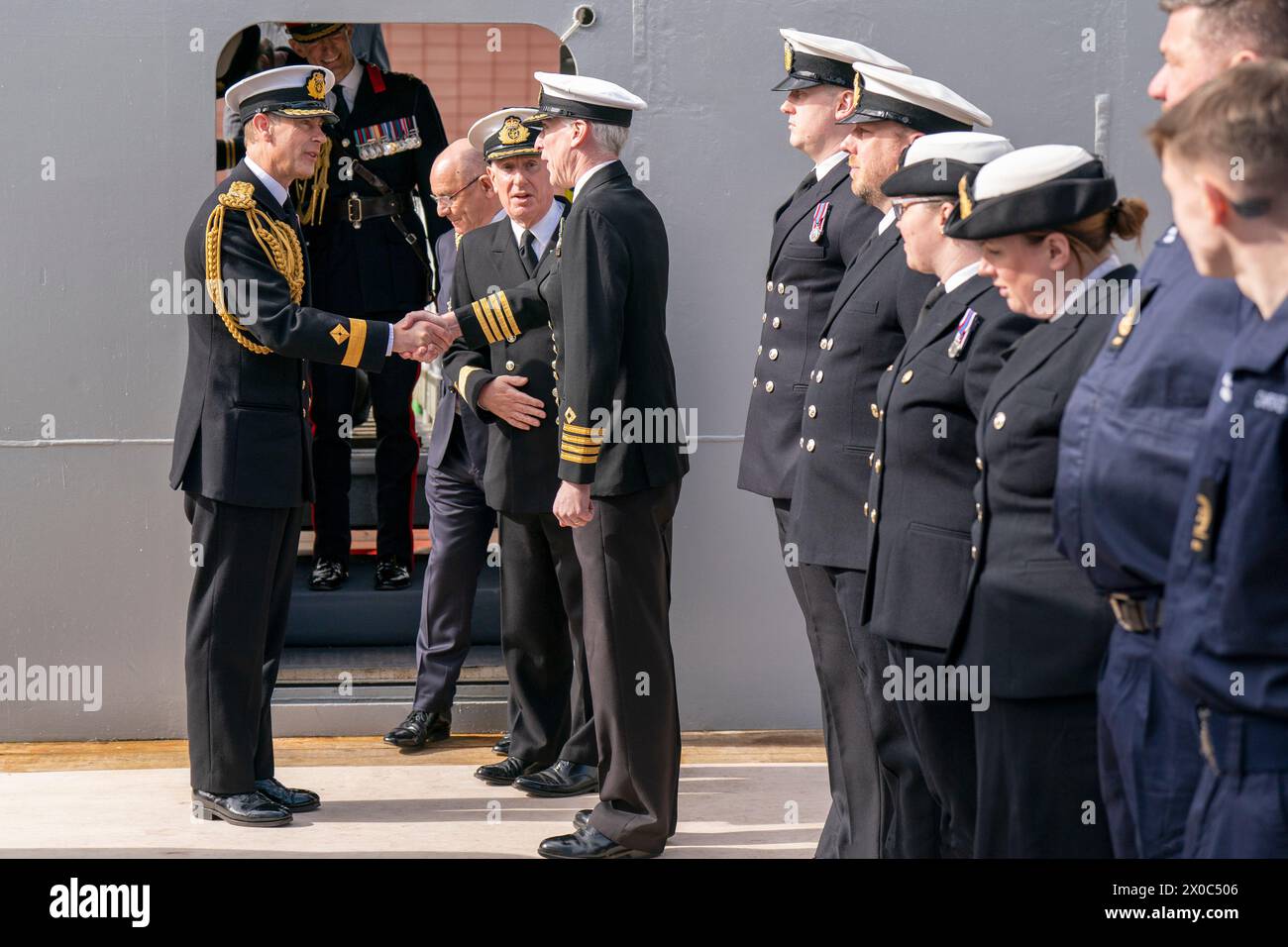 Prince Edward, the Duke of Edinburgh, meets Commanding Officer Captain ... Prince Edward, the Duke of Edinburgh, meets Commanding Officer Captain ...