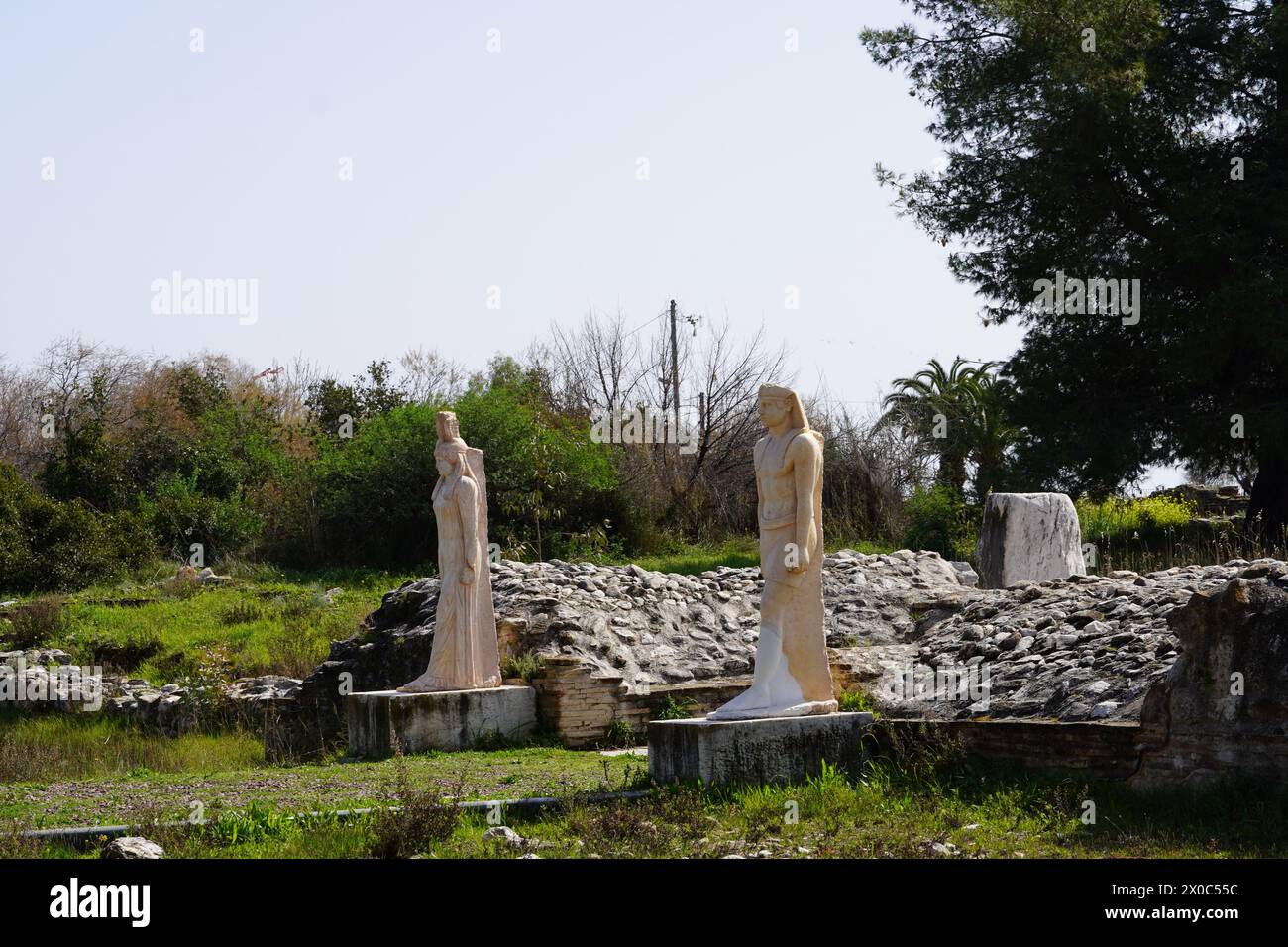 Modern copies of ancient statues of Egyptian Gods in the 2nd century CE ...