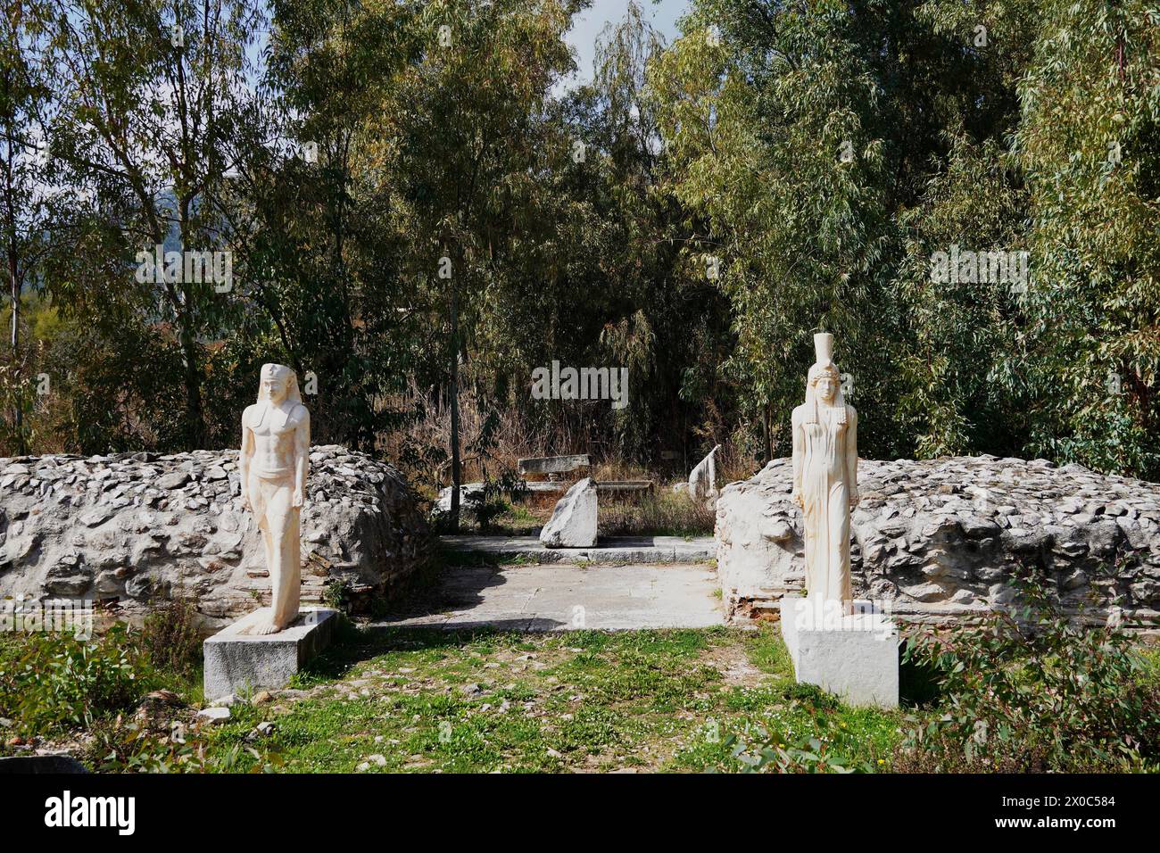Modern copies of ancient statues of Egyptian Gods in the 2nd century CE ...