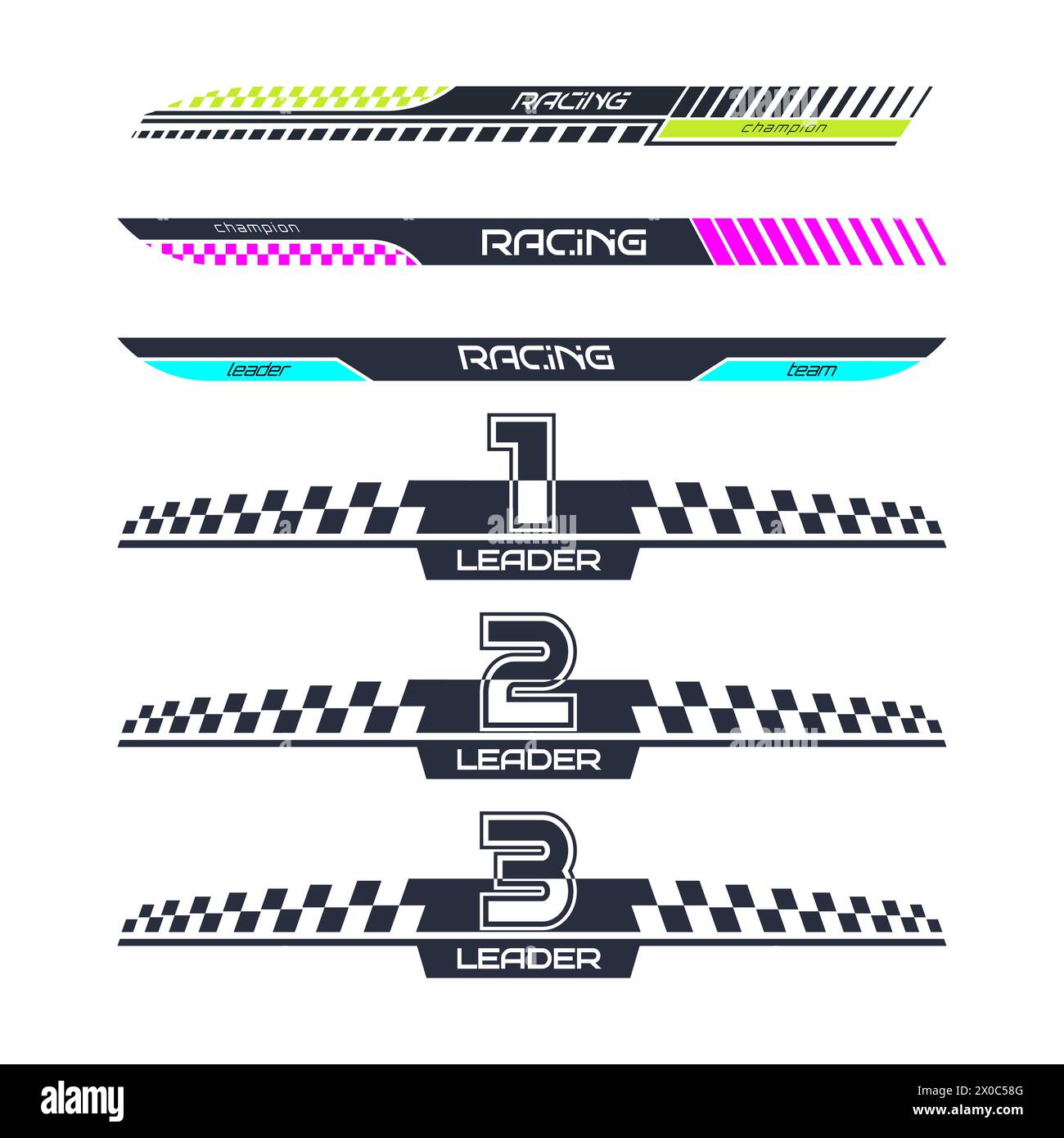 Racing. A sample of the design of the team of racers, fans. A template ...