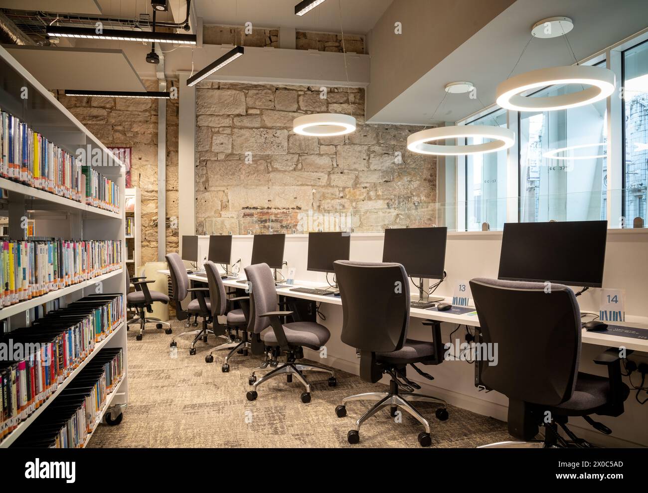 Public access computers at the Paisley Central Library opened in 2023 ...