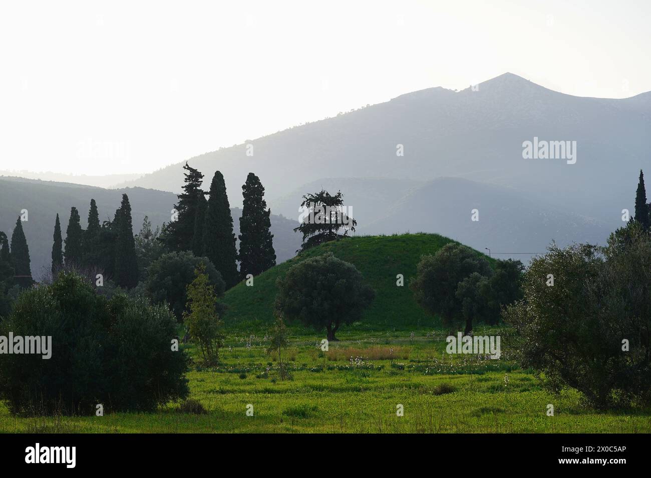 The burial mound, or tymbos, of the Athenians killed during the famous ...