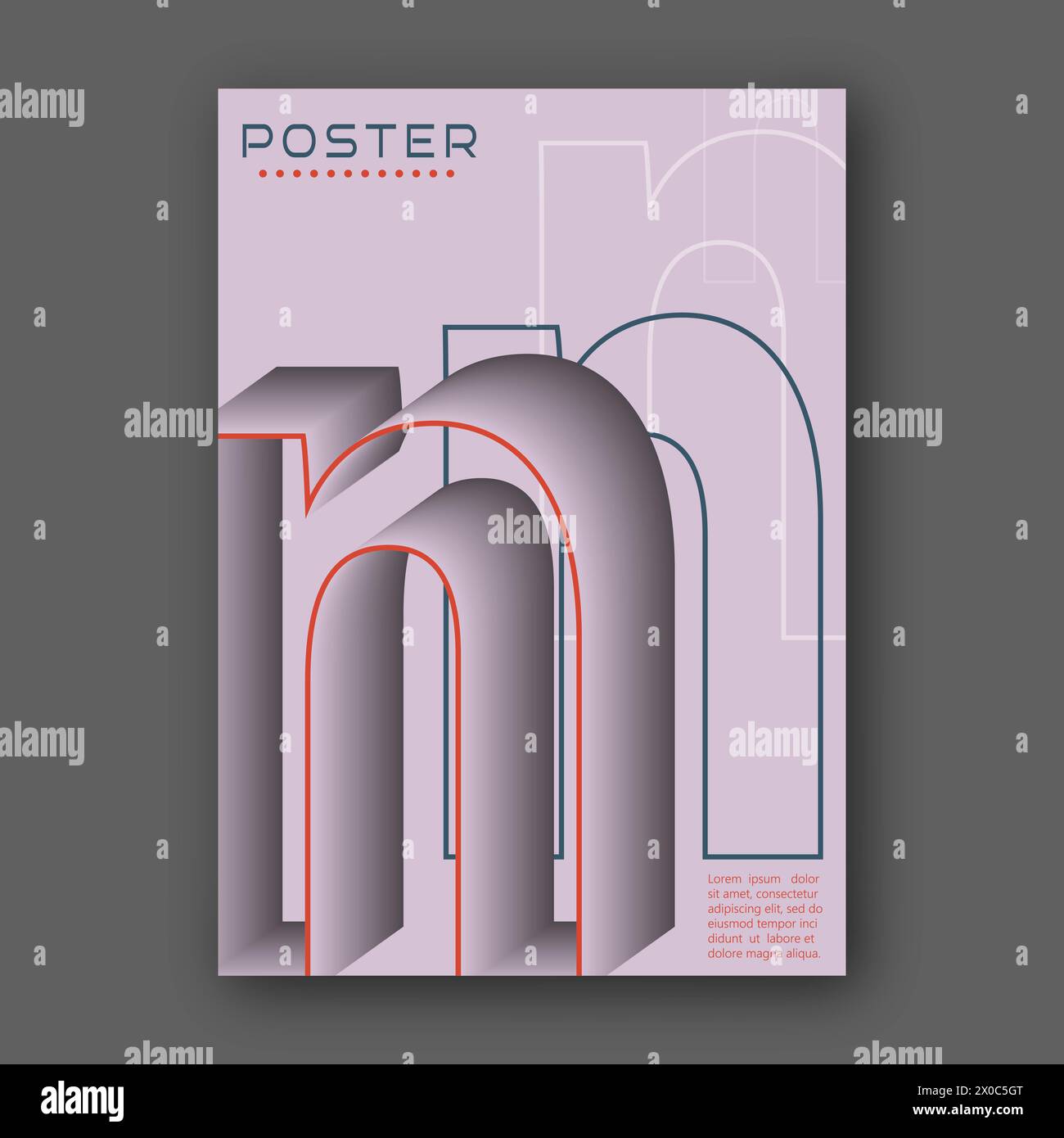 Stylized lowercase letter N. Template for poster, poster, cover ...