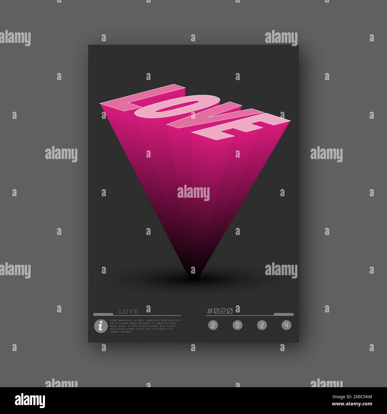 Love. A stylized template for a poster, billboard, interior decoration ...