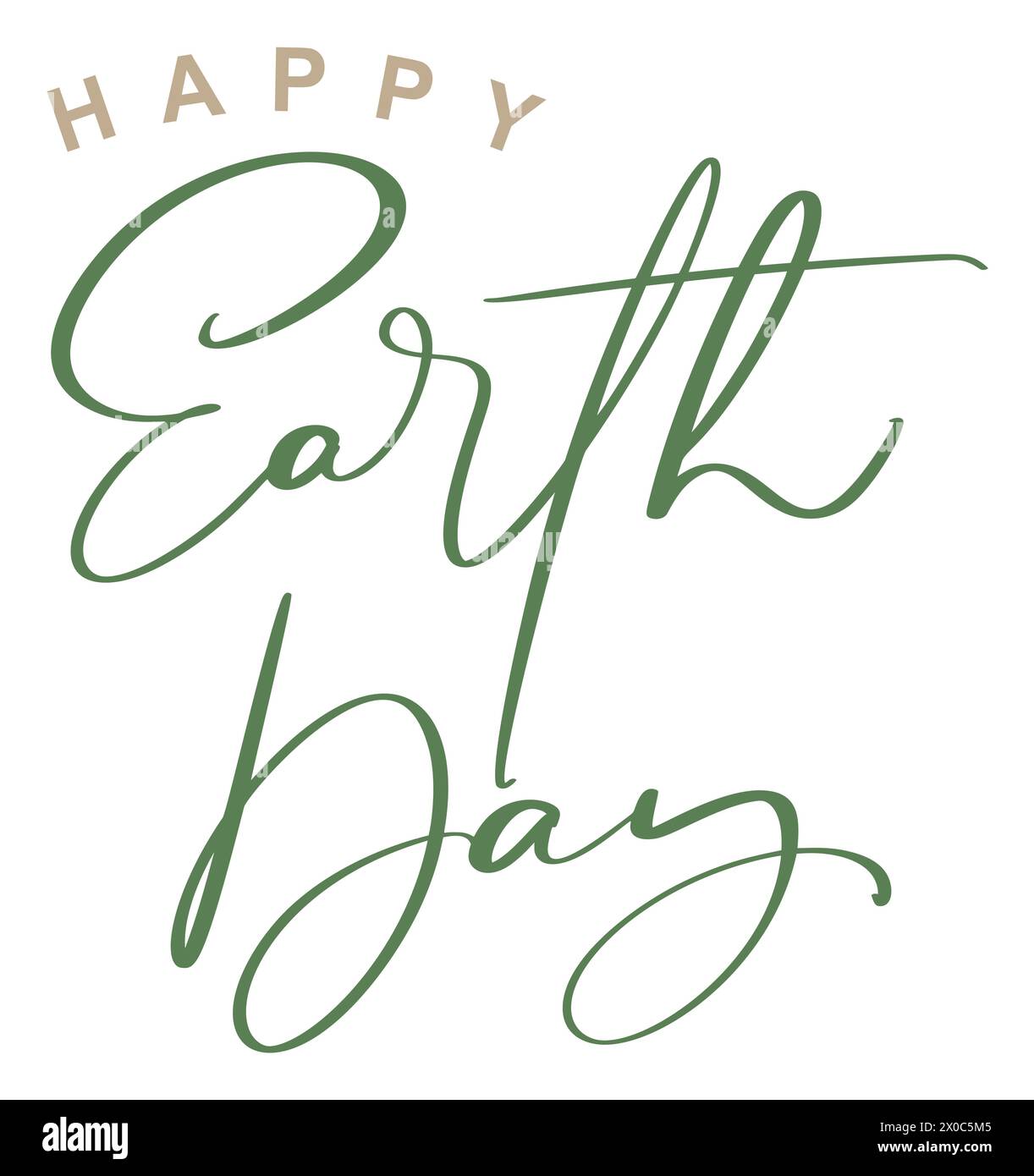 Happy Earth Day handwritten lettering text logo. Typography ...