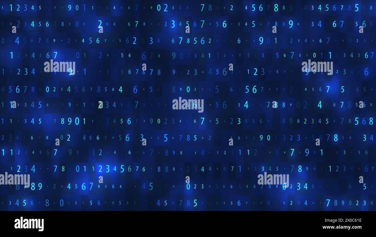 blue 3D paint, digital wall, binary data datum code background, digital futuristic fantasy ...