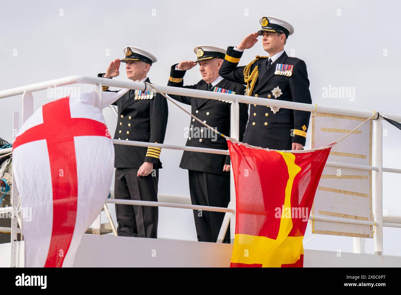 Prince Edward, the Duke of Edinburgh, alongside Commanding Officer ...