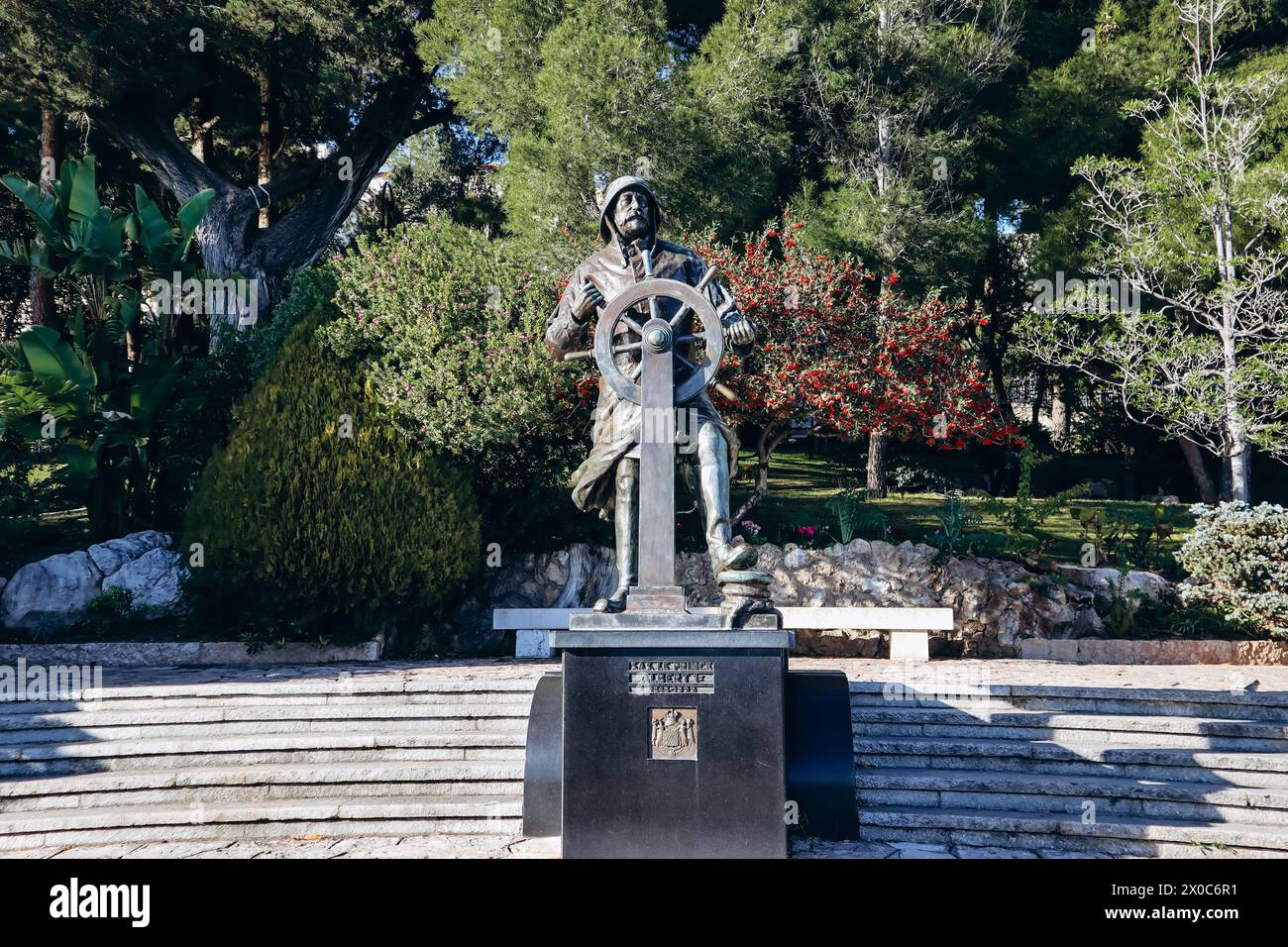 Monaco, Monaco - 20 January 2024: Statue of Prince of Monaco Albert 1 ...