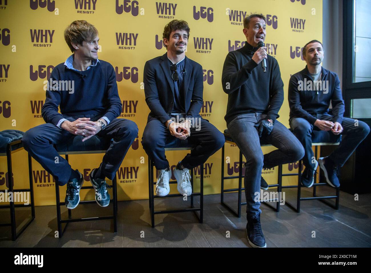 Milano, Italia. 11th Apr, 2024. Guido Martinetti, Charles Leclerc ...