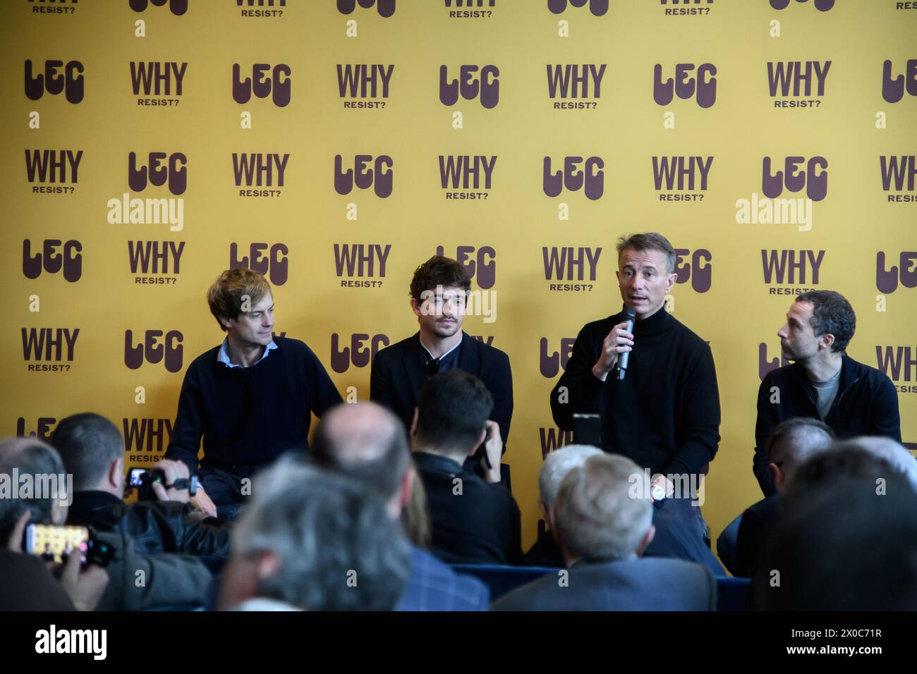 Milano, Italia. 11th Apr, 2024. Guido Martinetti, Charles Leclerc ...
