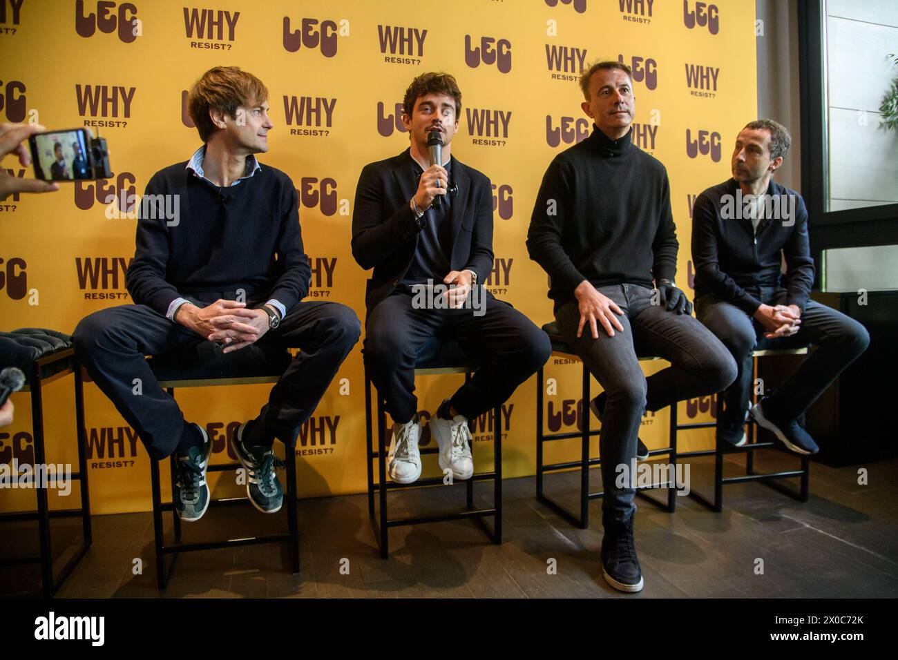Milano, Italia. 11th Apr, 2024. Guido Martinetti, Charles Leclerc ...
