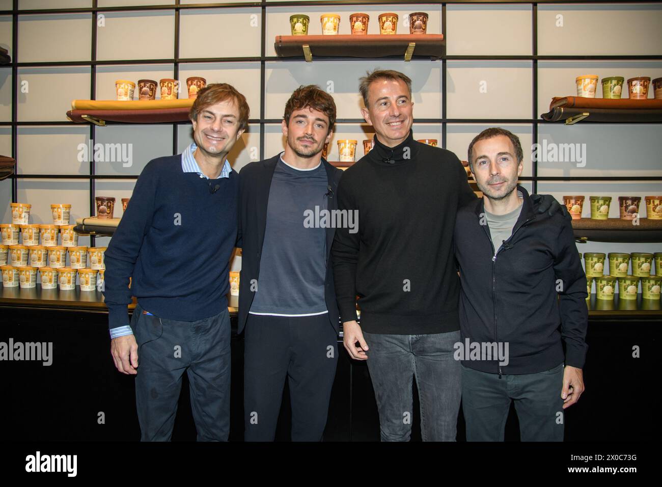 Milano, Italia. 11th Apr, 2024. Guido Martinetti, Charles Leclerc ...