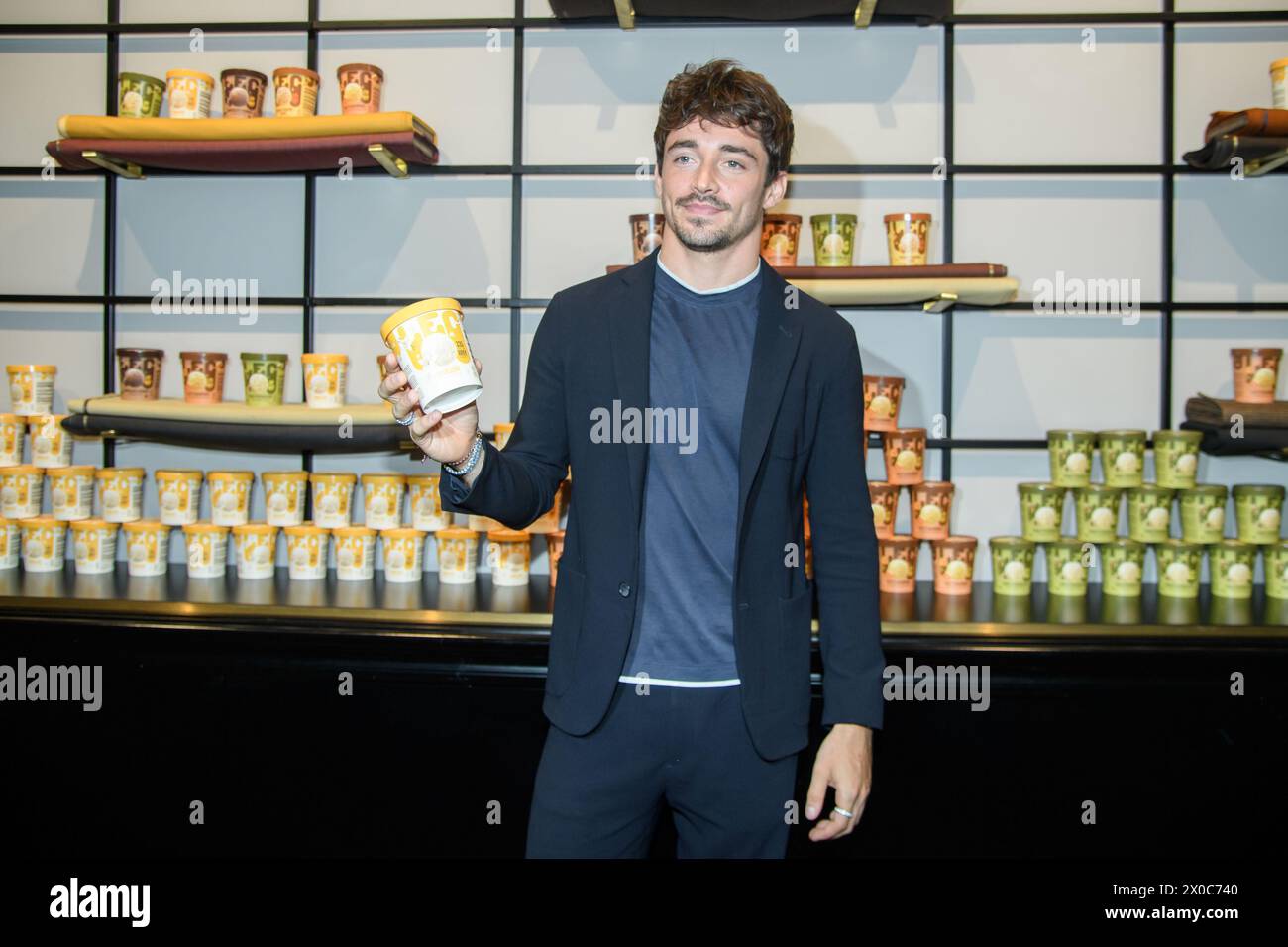 Milano, Italia. 11th Apr, 2024. Charles Leclerc alla Presentazione ...
